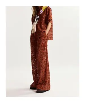 Essentiel Antwerp Sequin-embellished Wide-leg Trousers