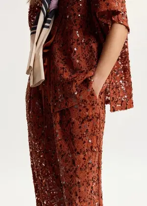 Essentiel Antwerp Sequin-embellished Wide-leg Trousers
