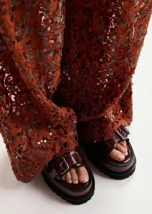 Essentiel Antwerp Sequin-embellished Wide-leg Trousers