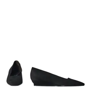 THE ROW June Wedge Heel Shoes In Suede