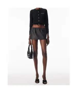 Alexander Wang Logo Embellished Crewneck Cardigan