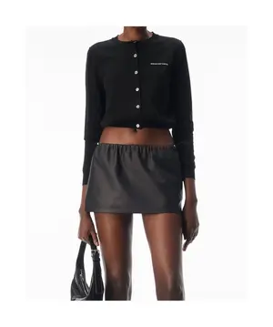 Alexander Wang Logo Embellished Crewneck Cardigan