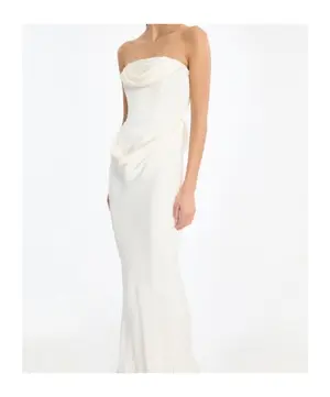 ROTATE BY BIRGER CHRISTENSEN Corsage Draped Long Dress - No
