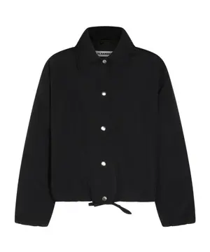 JIL SANDER Snap-front Drawstring Jacket - Black