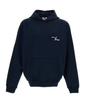 A.p.c. Logo Printed Hoodie - Black