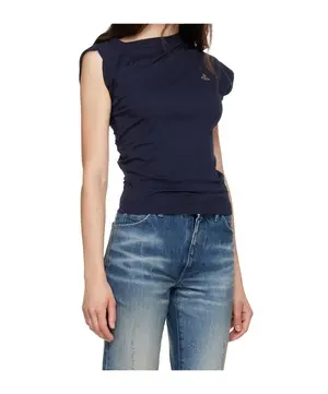 VIVIENNE WESTWOOD Orb Logo Sleeveless Top - Navy