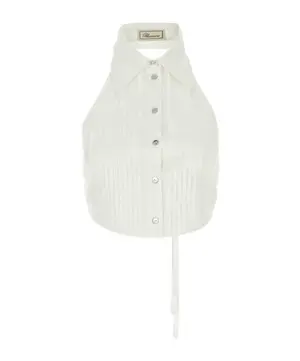 Blumarine Strappy Cropped Gilet Jacket
