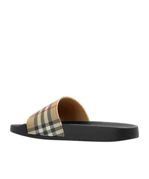 Burberry Checked Open Toe Slides