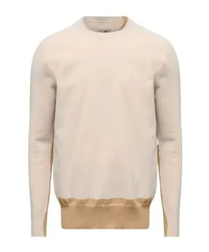 MAISON MARGIELA Crewneck Jumper With Ribbed Hem Detail - Beige