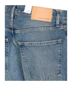 SUNFLOWER Belt Loop Loose Straight Leg Jeans - Blue