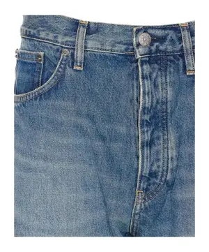 SUNFLOWER Belt Loop Loose Straight Leg Jeans - Blue