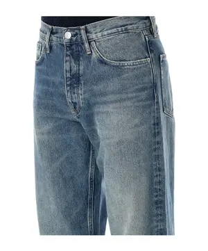 SUNFLOWER Belt Loop Loose Straight Leg Jeans - Blue