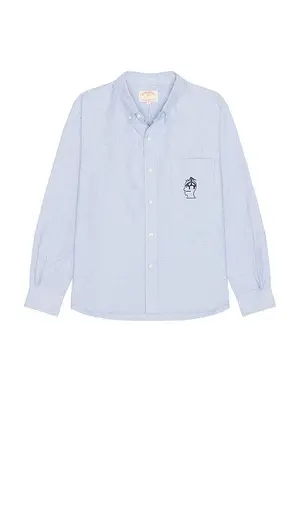 BRAIN DEAD Brooks Brothers California Selvedge Oxford Button Up Shirt In . Also - Blue