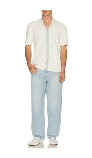 Rag & Bone Blocked Harvey Camp Shirt In . Also - Brown