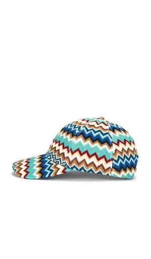 Missoni Zigzag Knit Baseball Cap - Blue