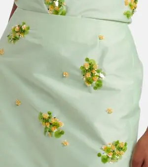 SHUSHU/TONG Sequined Midi Skirt In Mint