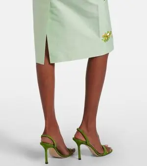SHUSHU/TONG Sequined Midi Skirt In Mint