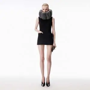 Alexander Wang Bonded Mini Dress With Front Vent