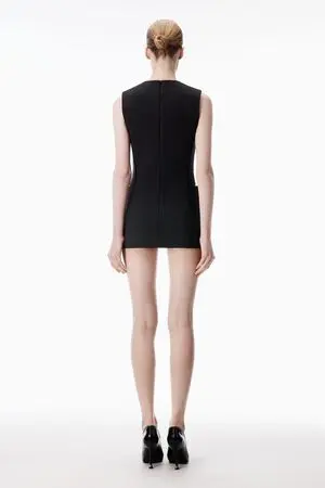 Alexander Wang Bonded Mini Dress With Front Vent