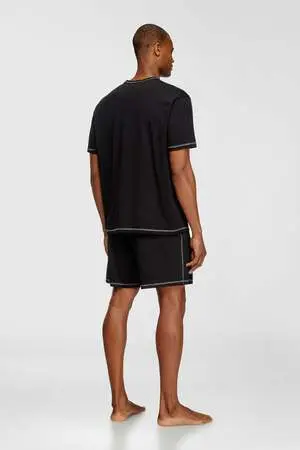 DIESEL® Short Pajamas Set In Cotton Jersey - Black
