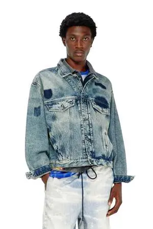 DIESEL® Distressed Patch Effect Denim Trucker Jacket