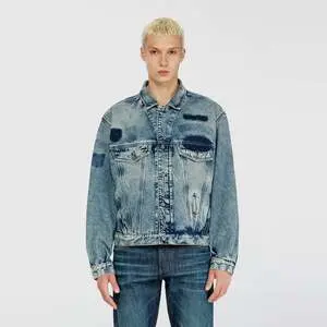 DIESEL® Distressed Patch Effect Denim Trucker Jacket