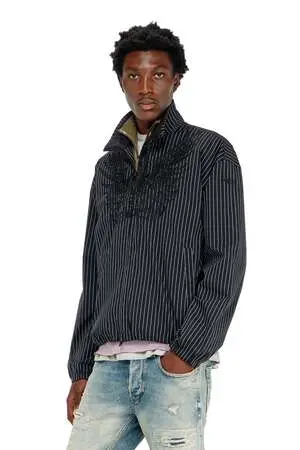 DIESEL® Pinstripe Jacket With Phoenix Embroidery