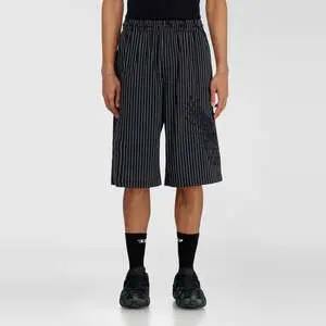 DIESEL® Pinstriped Shorts With Phoenix Embroidery
