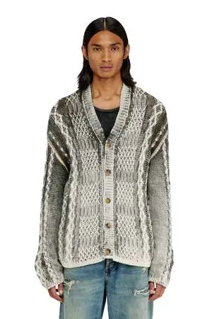 DIESEL® Treated Cable-knit Cardigan