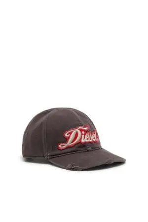 DIESEL® Distressed Baseball Cap With Embroidered Logo - Grey