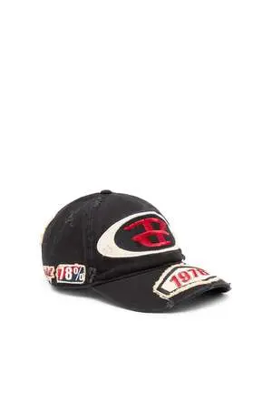 DIESEL® Baseball Cap With Embroidered Patches - Black