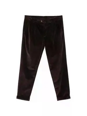 Eleventy Pleated Corduroy Trousers - Red
