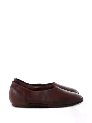 Guidi Burgundy Leather Ballet Flats - Red