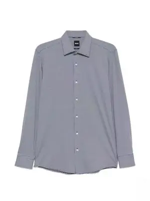 BOSS Geometric-print Long-sleeve Shirt - Grey
