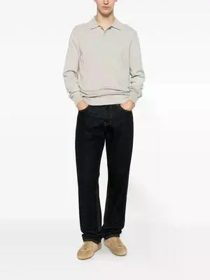 BOSS Logo-embroidered Polo-collar Sweater