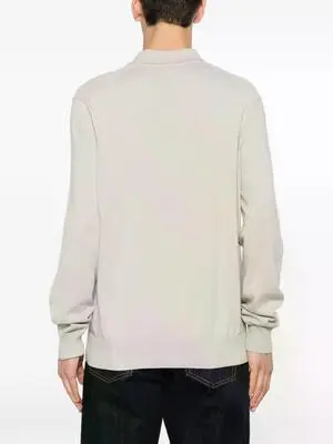 BOSS Logo-embroidered Polo-collar Sweater