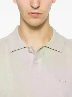BOSS Logo-embroidered Polo-collar Sweater