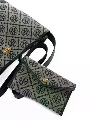 Tory Burch T Monogram Leather-trimmed Bucket Bag
