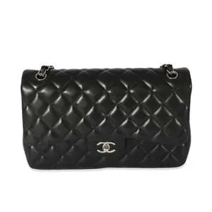 Chanel Quilted Lambskin Classic Double Flap Bag - Black