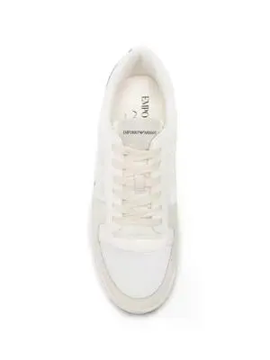 Emporio Armani Round Toe Panelled Sneakers
