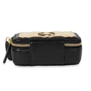 Chanel Gold Quilted Metal & Lambskin Vanity Bag