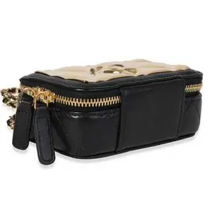 Chanel Gold Quilted Metal & Lambskin Vanity Bag