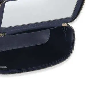Chanel Navy Quilted Lambskin Top Handle Vanity Case