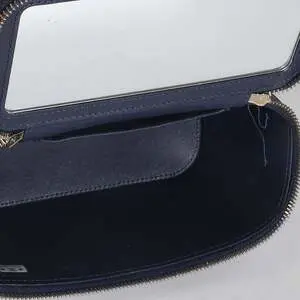Chanel Navy Quilted Lambskin Top Handle Vanity Case