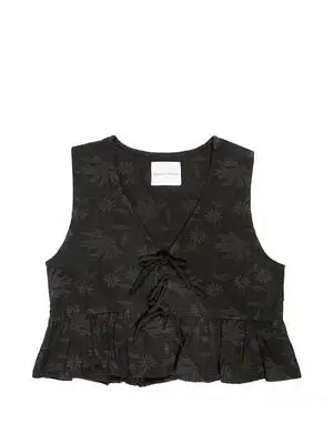 MAISON HOTEL Embroidered Ruffled Vest