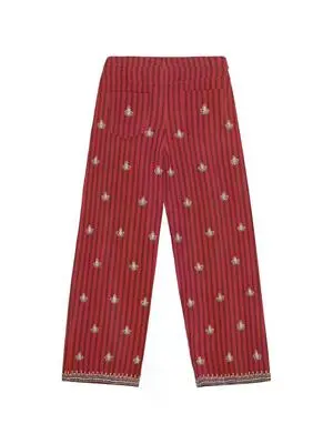 MAISON HOTEL Embroidered Striped Trousers