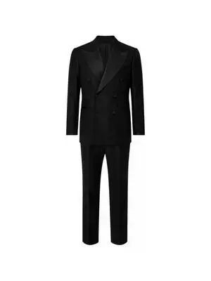 FRANZESE COLLECTION Beckham Satin-lapel Tuxedo Suit - Black