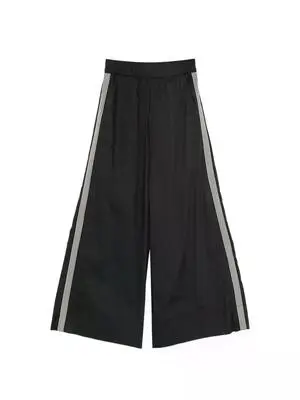 MARC ELLIS Side-stripe Wide-leg Trousers - Black