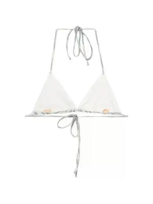 MC2 SAINT BARTH Leah Zebra-print Bikini Top - Silver