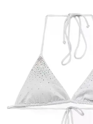 MC2 SAINT BARTH Annabelle Embellished Triangle Bikini Top - Grey